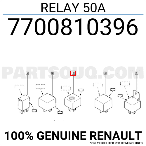 RELAY 50A 7700810396 | Renault Parts | PartSouq