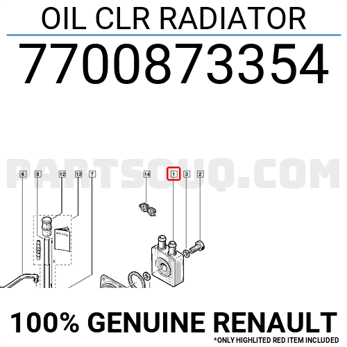 OIL CLR RADIATOR 7700873354 | Renault Parts | PartSouq