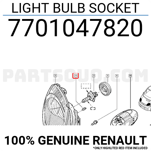 LIGHT BULB SOCKET 7701047820 | Renault Parts | PartSouq