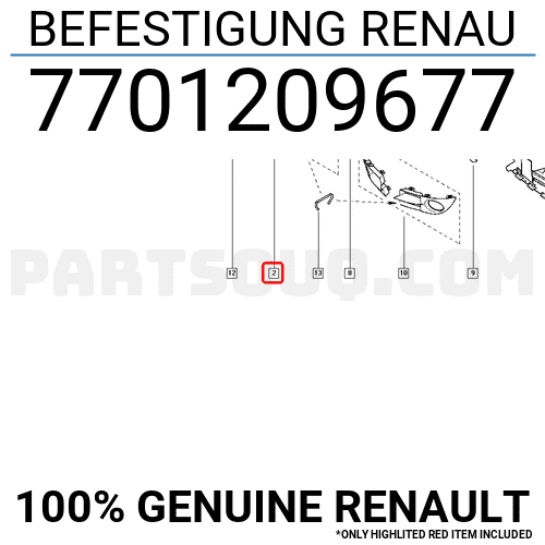 BEFESTIGUNG RENAU 7701209677 | Renault Parts | PartSouq