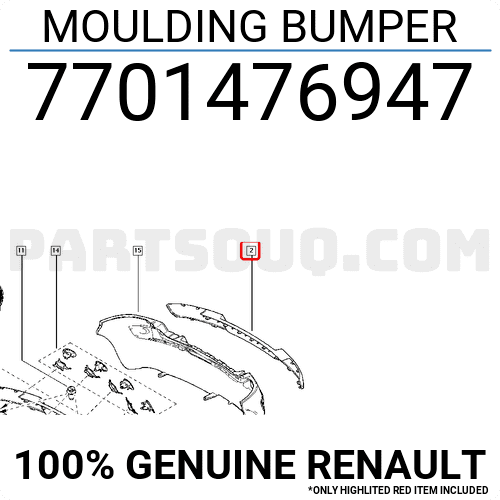 MOULDING BUMPER 7701476947 | Renault Parts | PartSouq