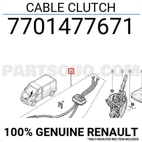 CABLE CLUTCH 7701477671 | Renault Parts | PartSouq