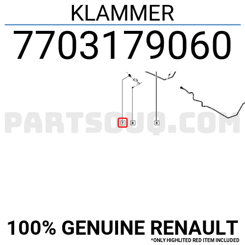 KLAMMER 7703179060 | Renault Parts | PartSouq