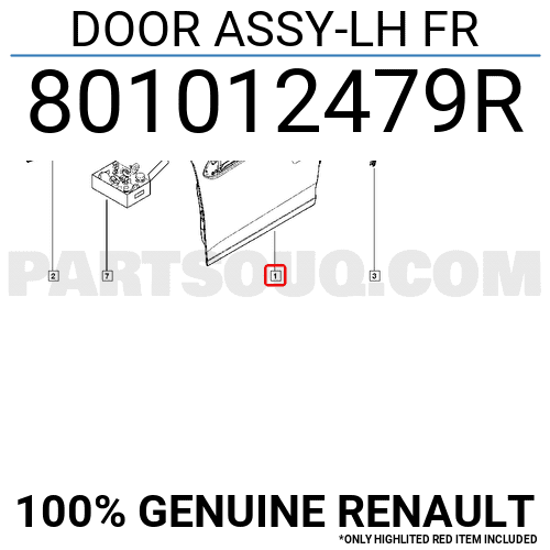 DOOR ASSY-LH FR 801012479R | Renault Parts | PartSouq