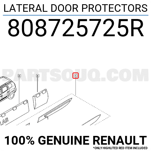 LATERAL DOOR PROTECTORS 808725725R | Renault Parts | PartSouq