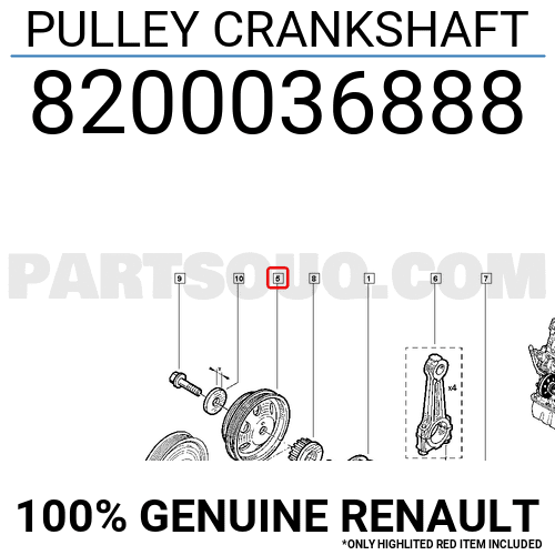 PULLEY CRANKSHAFT 8200036888 | Renault Parts | PartSouq