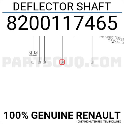 DEFLECTOR SHAFT 8200117465 | Renault Parts | PartSouq