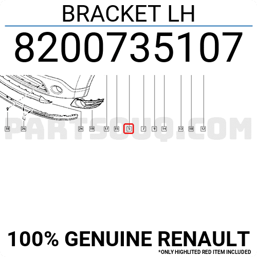 BRACKET LH 8200735107 | Renault Parts | PartSouq