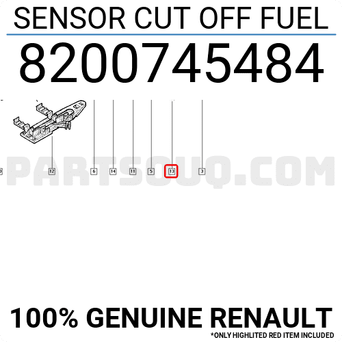 SENSOR CUT OFF FUEL 8200745484 | Renault Parts | PartSouq