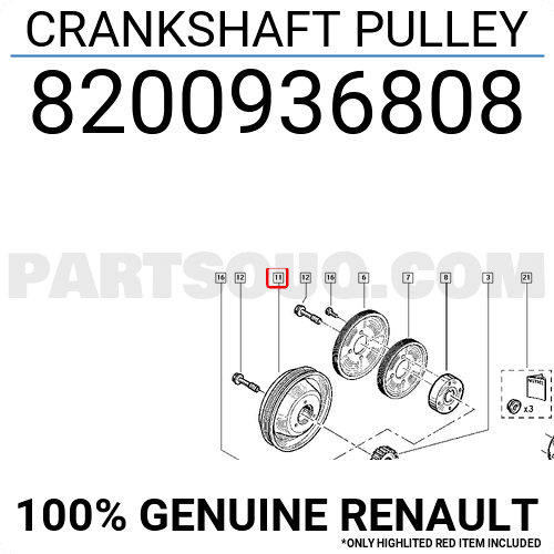 CRANKSHAFT PULLEY 8200936808 | Renault Parts | PartSouq