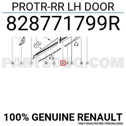 PROTR-RR LH DOOR 828771799R | Renault Parts | PartSouq