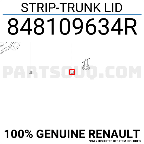 STRIP-TRUNK LID 848109634R | Renault Parts | PartSouq