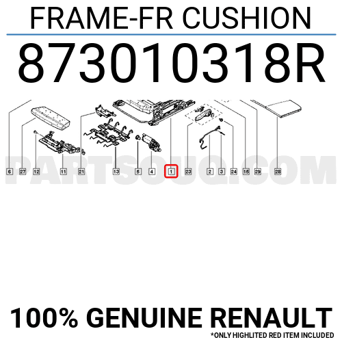 FRAME-FR CUSHION 873010318R | Renault Parts | PartSouq