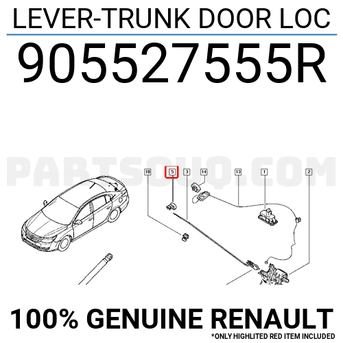 LEVER-TRUNK DOOR LOC 905527555R | Renault Parts | PartSouq