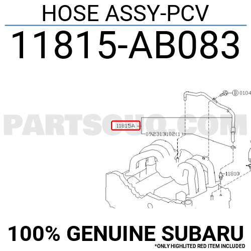 HOSE ASSY-PCV 11815AB083 | Subaru Parts | PartSouq