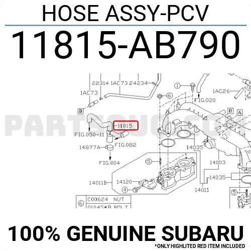 HOSE ASSY-PCV 11815AB790 | Subaru Parts | PartSouq
