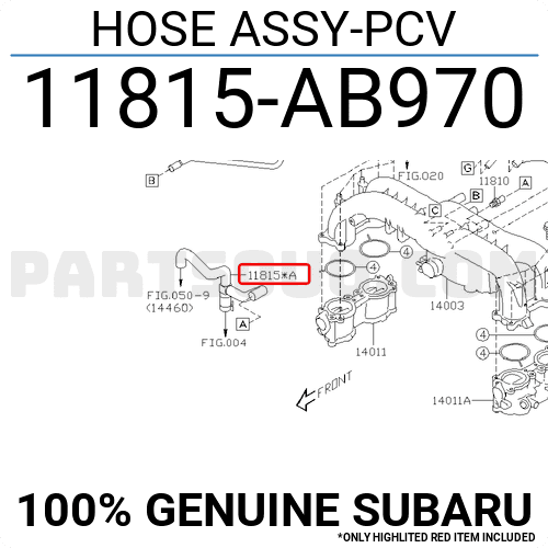 HOSE ASSY-PCV 11815AB970 | Subaru Parts | PartSouq