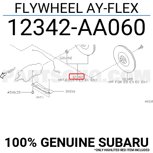 FLYWHEEL AY-FLEX 12342AA060 | Subaru Parts | PartSouq