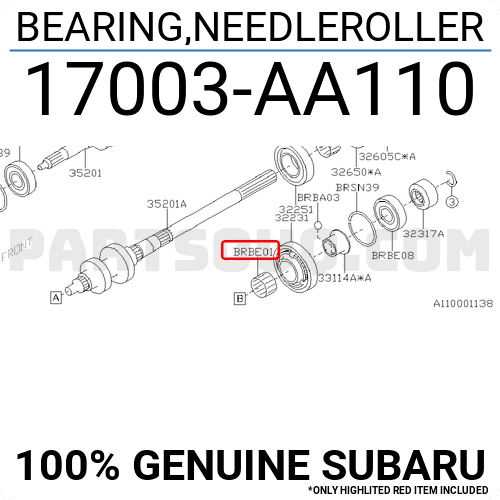 BEARING,NEEDLEROLLER 17003AA110 | Subaru Parts | PartSouq