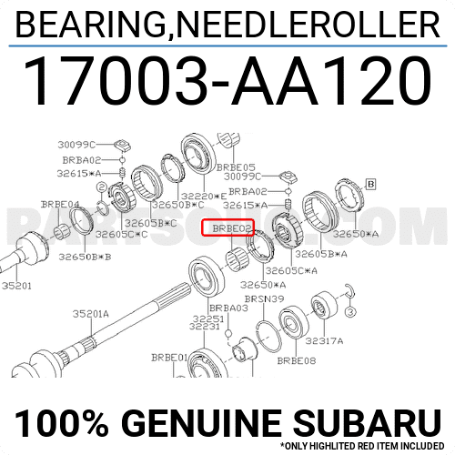 BEARING,NEEDLEROLLER 17003AA120 | Subaru Parts | PartSouq