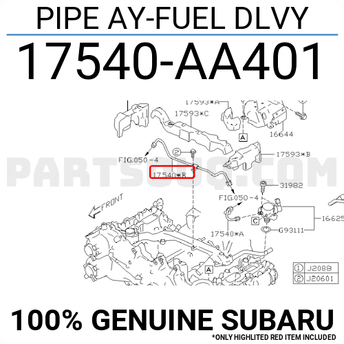 PIPE AY-FUEL DLVY 17540AA401 | Subaru Parts | PartSouq
