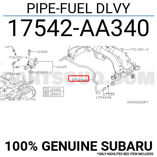 PIPE-FUEL DLVY 17542AA340 | Subaru Parts | PartSouq