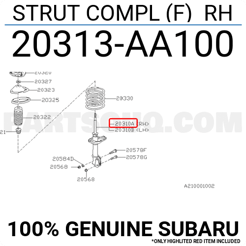 STRUT COMPL (F) RH 20313AA100 | Subaru Parts | PartSouq
