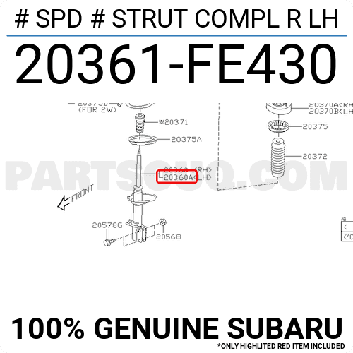 # SPD # STRUT COMPL R LH 20361FE430 | Subaru Parts | PartSouq