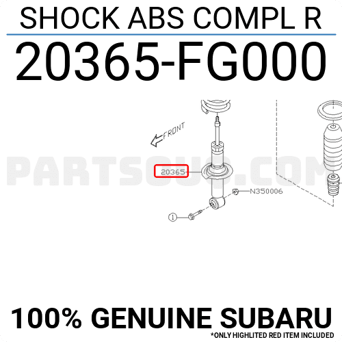 SHOCK ABS COMPL R 20365FG000 | Subaru Parts | PartSouq