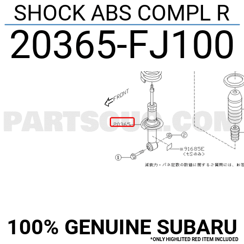 SHOCK ABS COMPL R 20365FJ100 | Subaru Parts | PartSouq