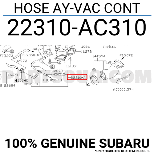 HOSE AY-VAC CONT 22310AC310 | Subaru Parts | PartSouq