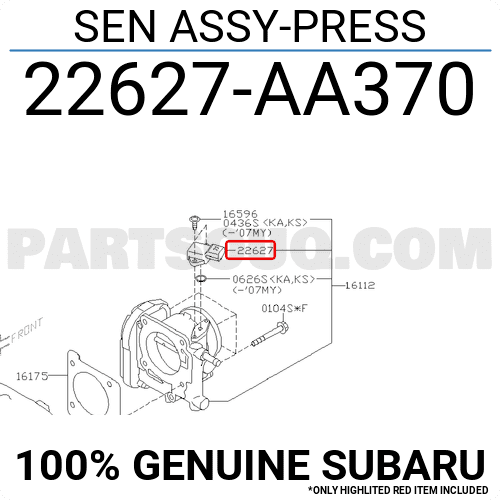 SEN ASSY-PRESS 22627AA370 | Subaru Parts | PartSouq