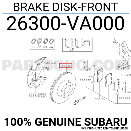 BRAKE DISK-FRONT 26300VA000 | Subaru Parts | PartSouq