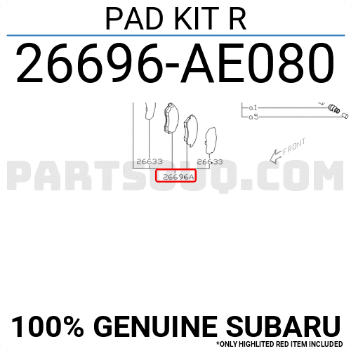 PAD KIT R 26696AE080 | Subaru Parts | PartSouq