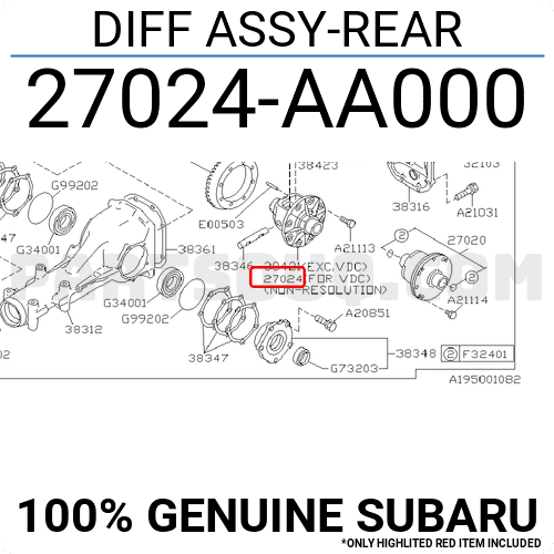 DIFF ASSY-REAR 27024AA000 | Subaru Parts | PartSouq