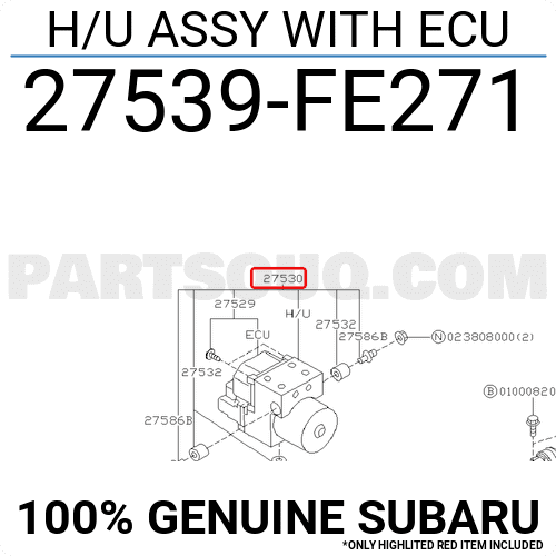 H/U ASSY WITH ECU 27539FE271 | Subaru Parts | PartSouq