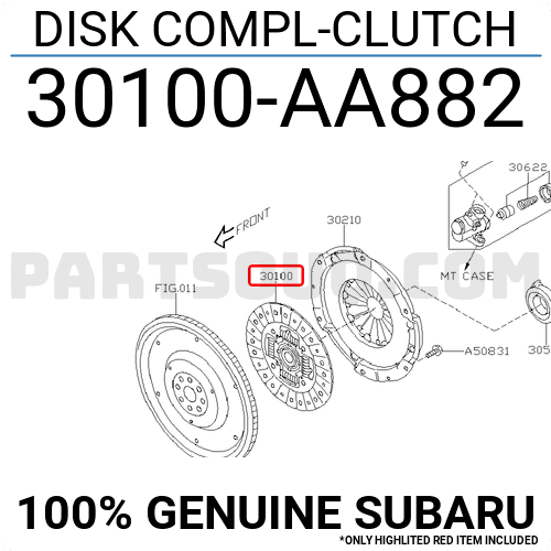 DISK COMPL-CLUTCH 30100AA882 | Subaru Parts | PartSouq