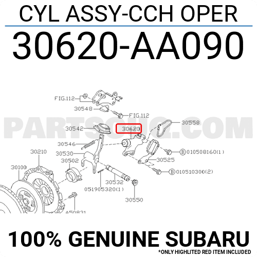 CYL ASSY-CCH OPER 30620AA090 | Subaru Parts | PartSouq