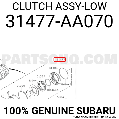 CLUTCH ASSY-LOW 31477AA070 | Subaru Parts | PartSouq