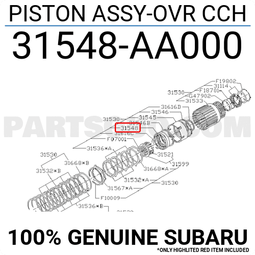PISTON ASSY-OVR CCH 31548AA000 | Subaru Parts | PartSouq