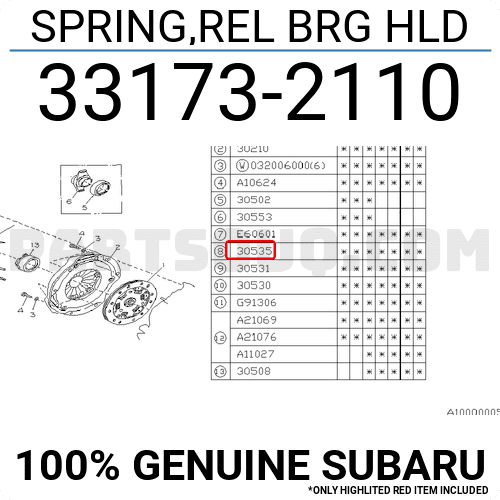 SPRING,REL BRG HLD 331732110 | Subaru Parts | PartSouq