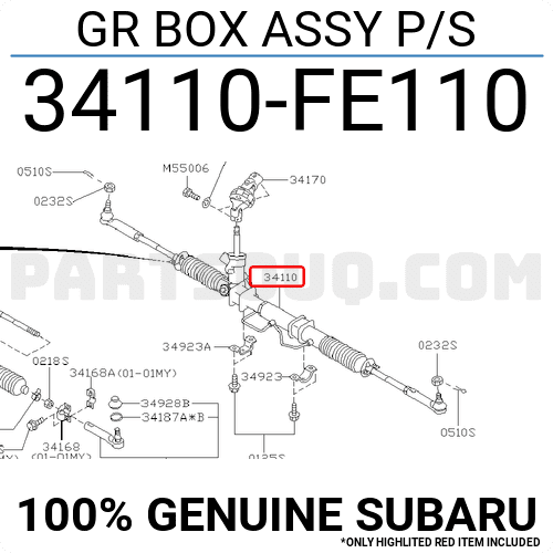 GR BOX ASSY P/S 34110FE110 | Subaru Parts | PartSouq