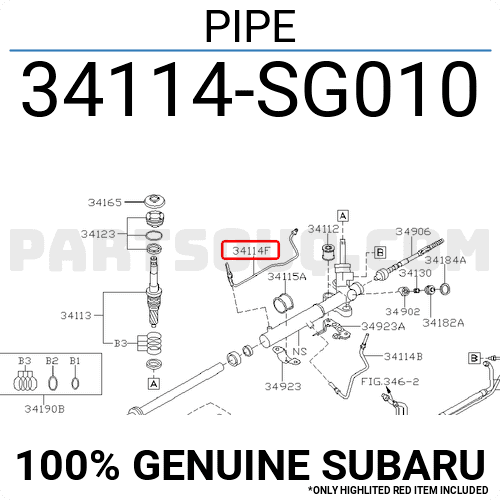 PIPE 34114SG010 | Subaru Parts | PartSouq