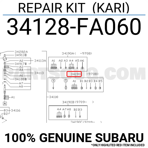 REPAIR KIT (KARI) 34128FA060 | Subaru Parts | PartSouq