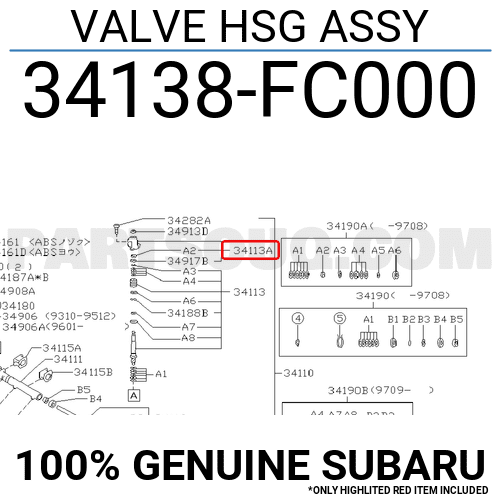 VALVE HSG ASSY 34138FC000 | Subaru Parts | PartSouq