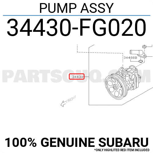 PUMP ASSY 34430FG020 | Subaru Parts | PartSouq