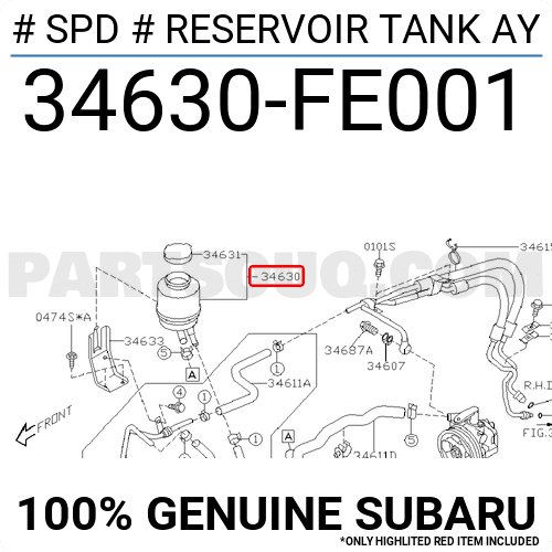 # SPD # RESERVOIR TANK AY 34630FE001 | Subaru Parts | PartSouq