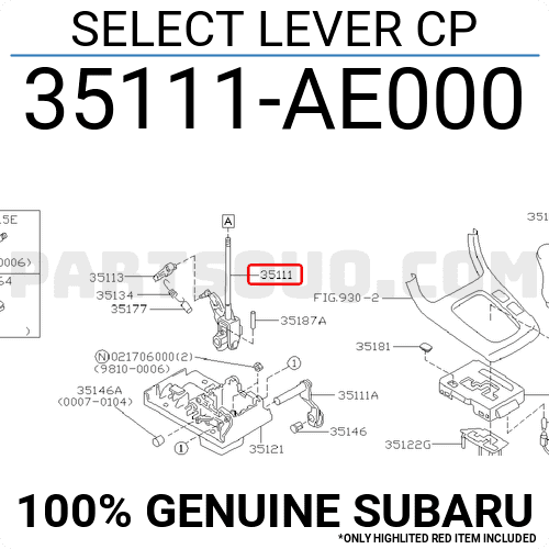 SELECT LEVER CP 35111AE000 | Subaru Parts | PartSouq
