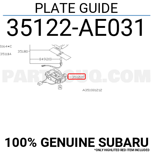 PLATE GUIDE 35122AE031 | Subaru Parts | PartSouq