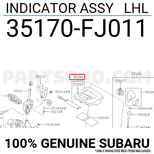 INDICATOR ASSY LHL 35170FJ011 | Subaru Parts | PartSouq